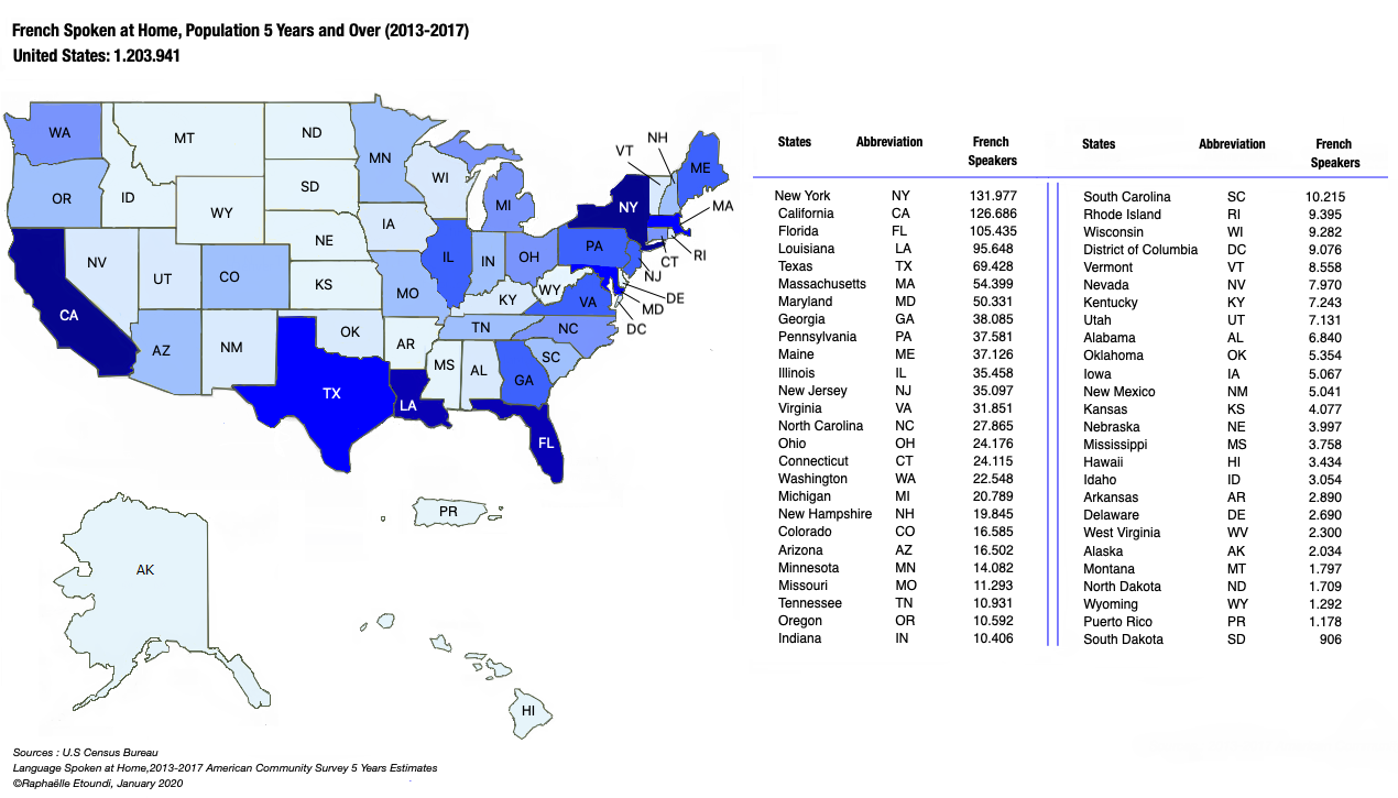 French-speaking population according to the US Census Bureau – FABRICE ...